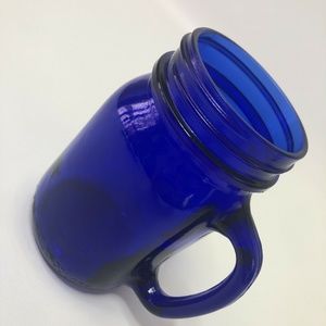 Unbranded | Dining | Cobalt Blue Glass Mason Jar Mugs 6oz With Handles ...